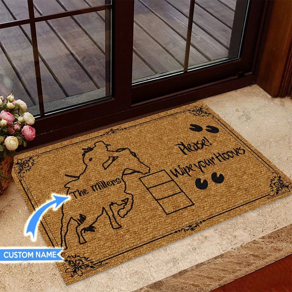 Barrel Racing Personalized Custom Name Doormat Welcome Mat - Teehall ...
