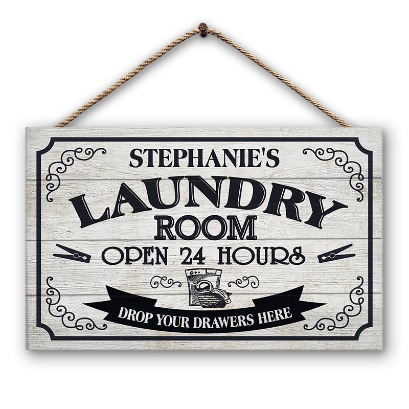 Laundry Room Drop Your Drawers - Personalized Custom Wood Rectangle ...