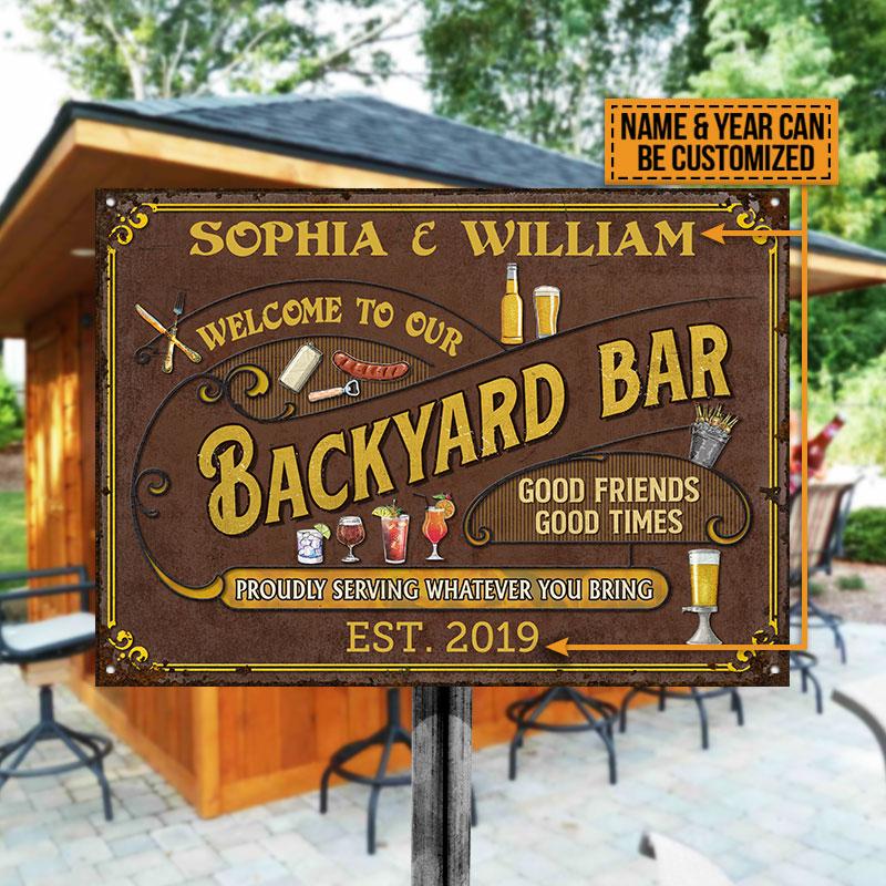 Personalized Backyard Bar Proudly Serving Customized Classic Metal ...