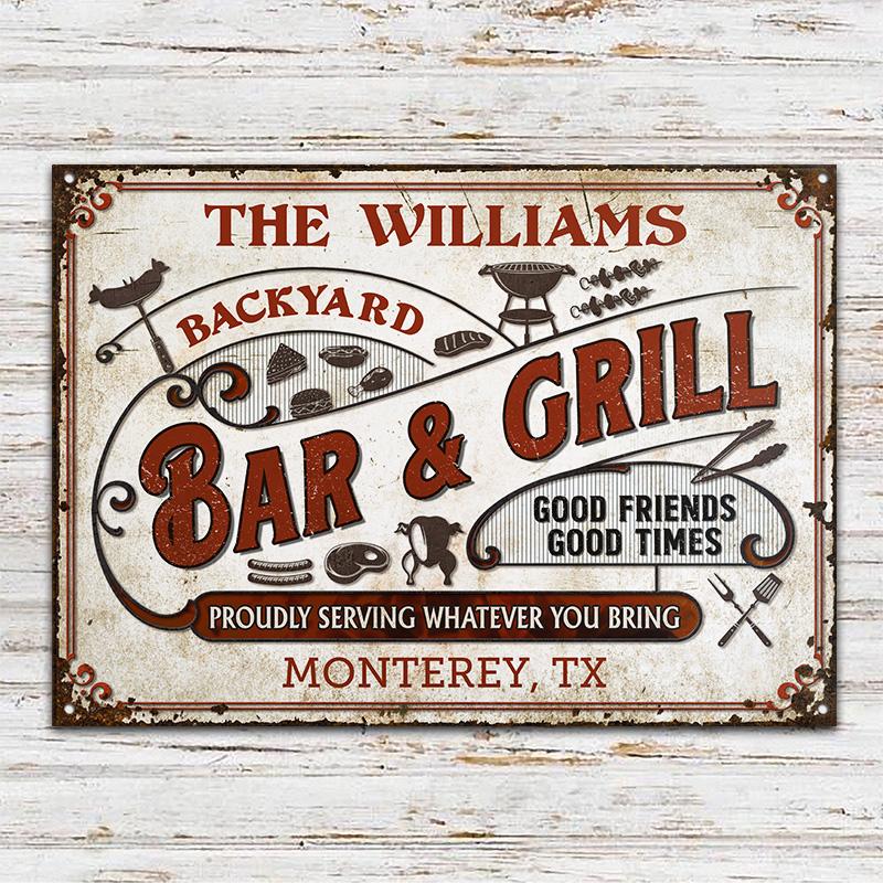 Personalized Grilling Patio Backyard Custom Classic Metal Signs - Teehall