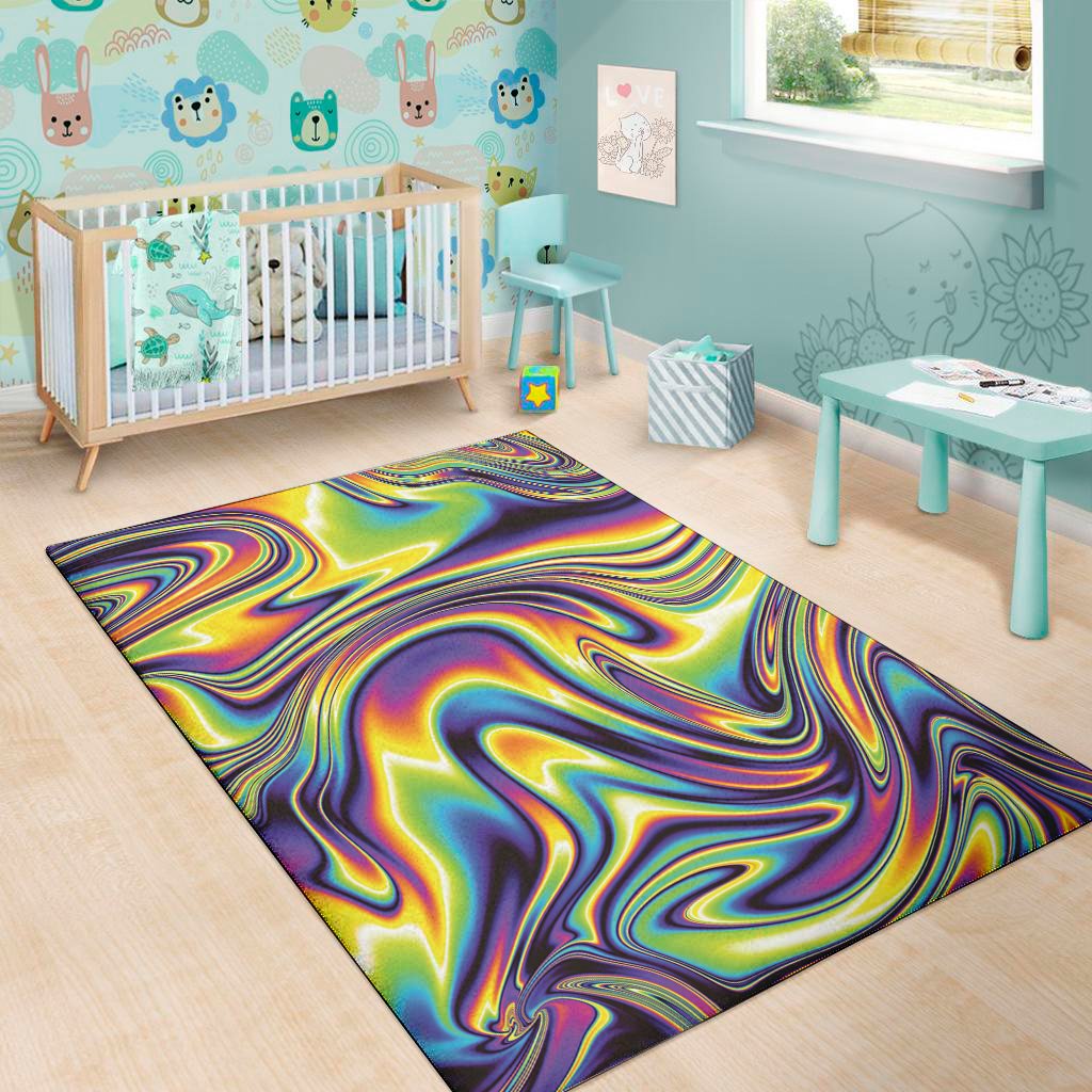 Trippy Rave Print Area Rug Floor Decor - Teehall - Live Creatively