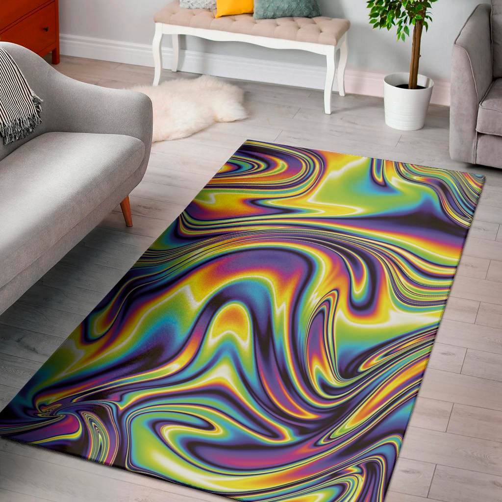 Trippy Rave Print Area Rug Floor Decor - Teehall - Live Creatively