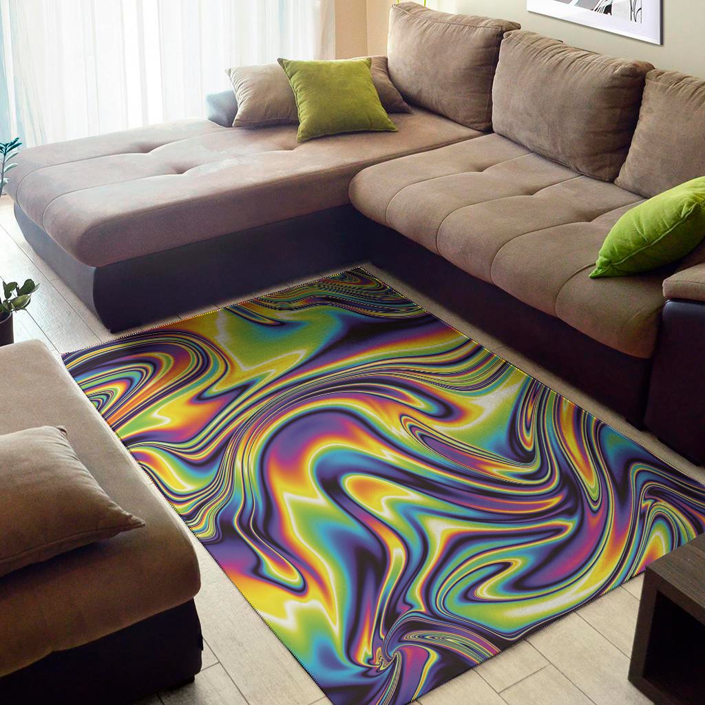 Trippy Rave Print Area Rug Floor Decor - Teehall - Live Creatively