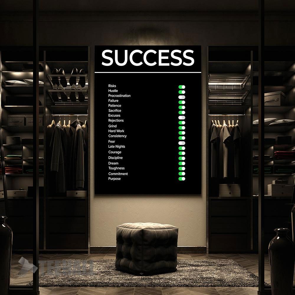 Success Settings Motivational Canvas Prints Wall Art Decor - Teehall ...