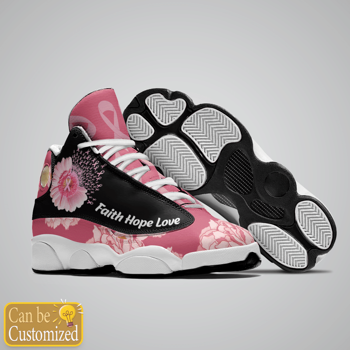 Breast Cancer Faith Hope Love Custom Name Air Jordan 13 Shoes - Breast ...