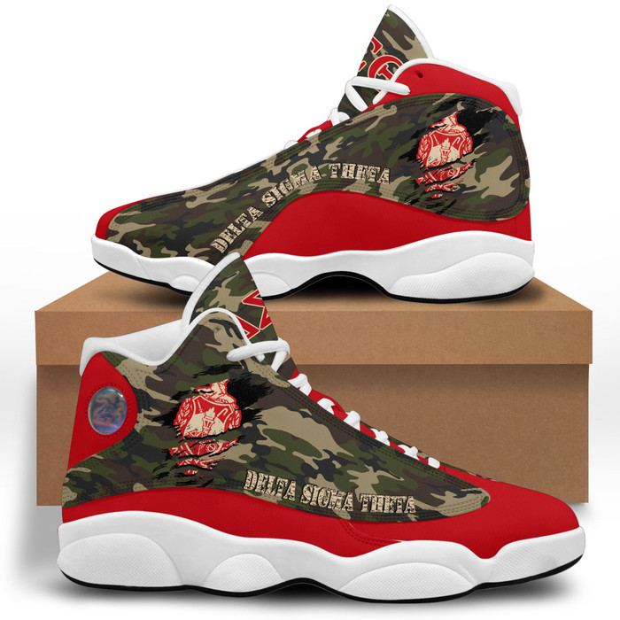 Delta Sigma Theta Camouflage Sneakers Air Jordan 13 Shoes - Teehall ...
